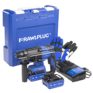 Rawlplug 18V Brushless SDS Hammer Drill with 2 x 5.0ah Batteries R PRH18 XL2 UK Orbital Fasteners